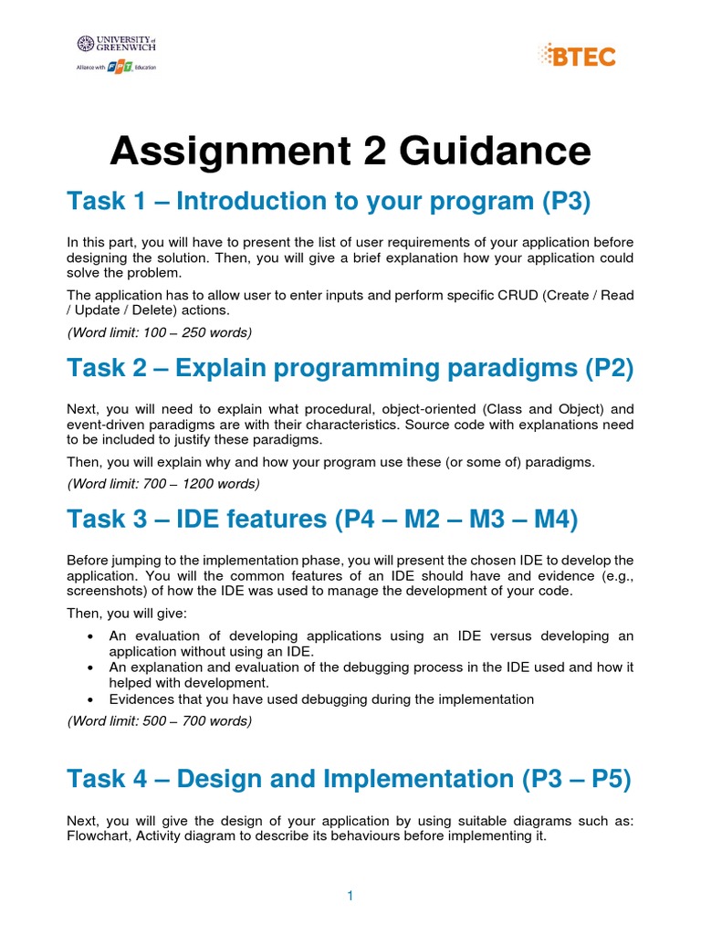 Assignment 2 Guidance - 20210910 | PDF | Computer Programming | Integrated Development Environment