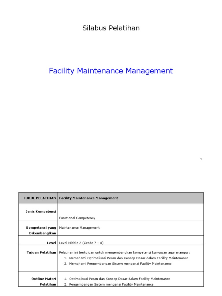 Facility Maintenance Management | PDF