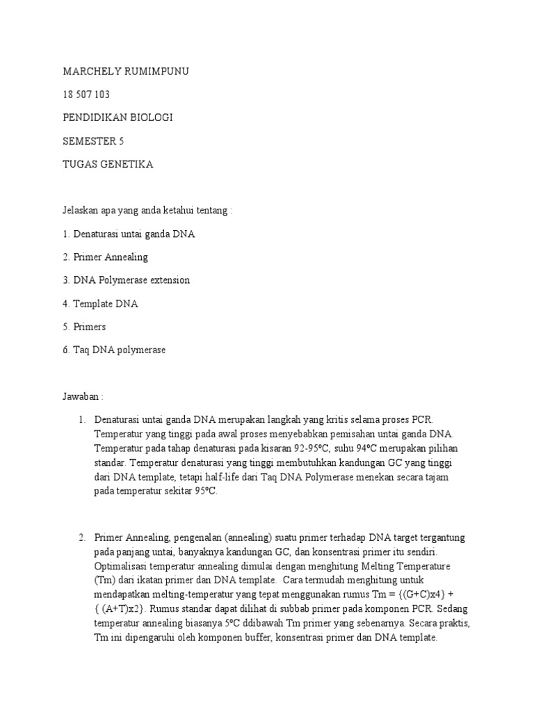 Marchely Rumimpunu - Tugas Genetika | PDF