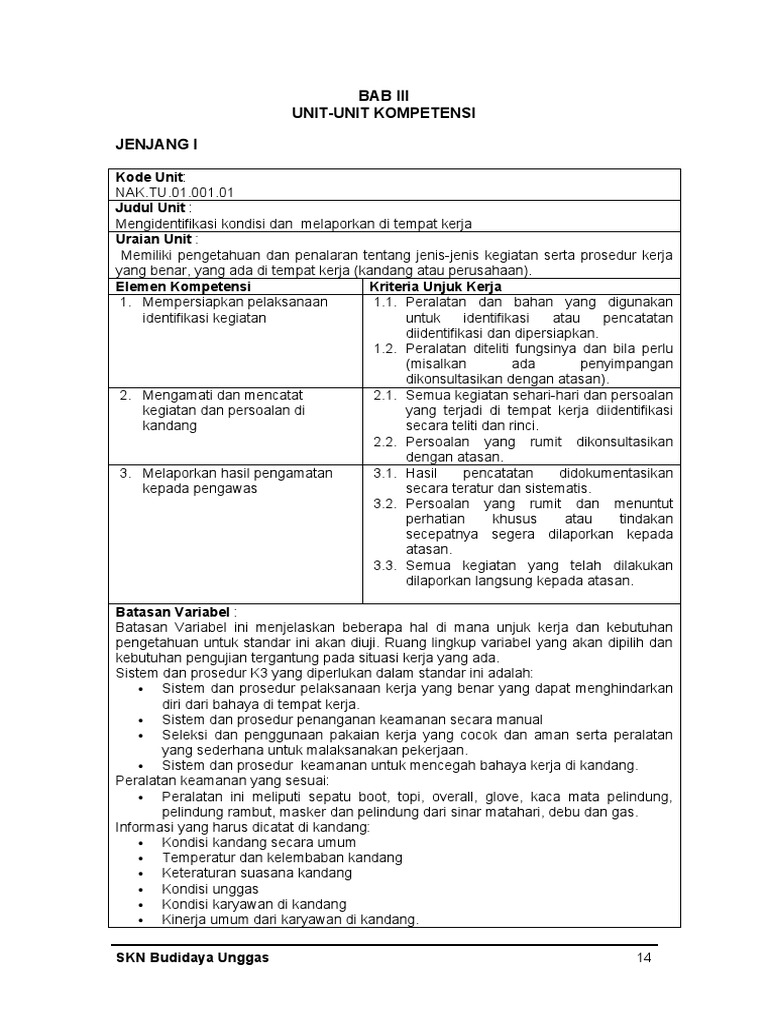 SKN Unggas III-1 | PDF