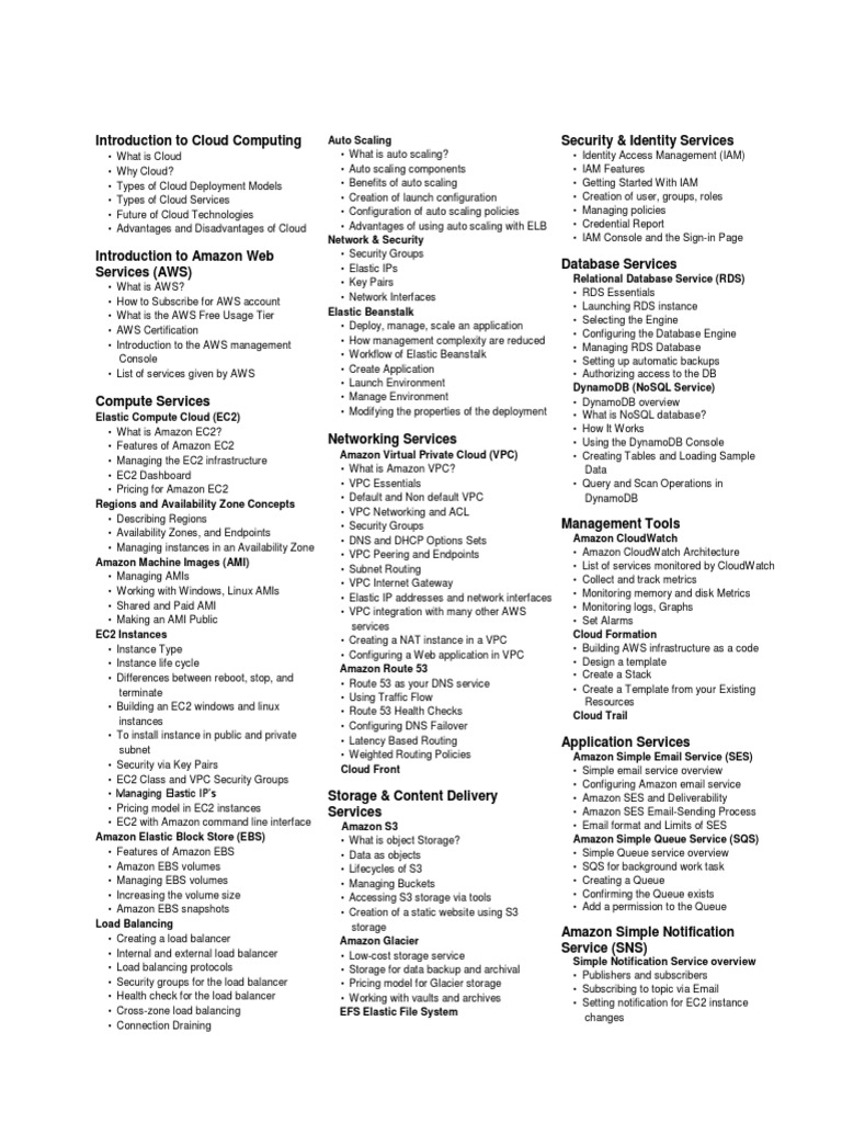 AWS Syllabus | PDF | Amazon Web Services | Computing