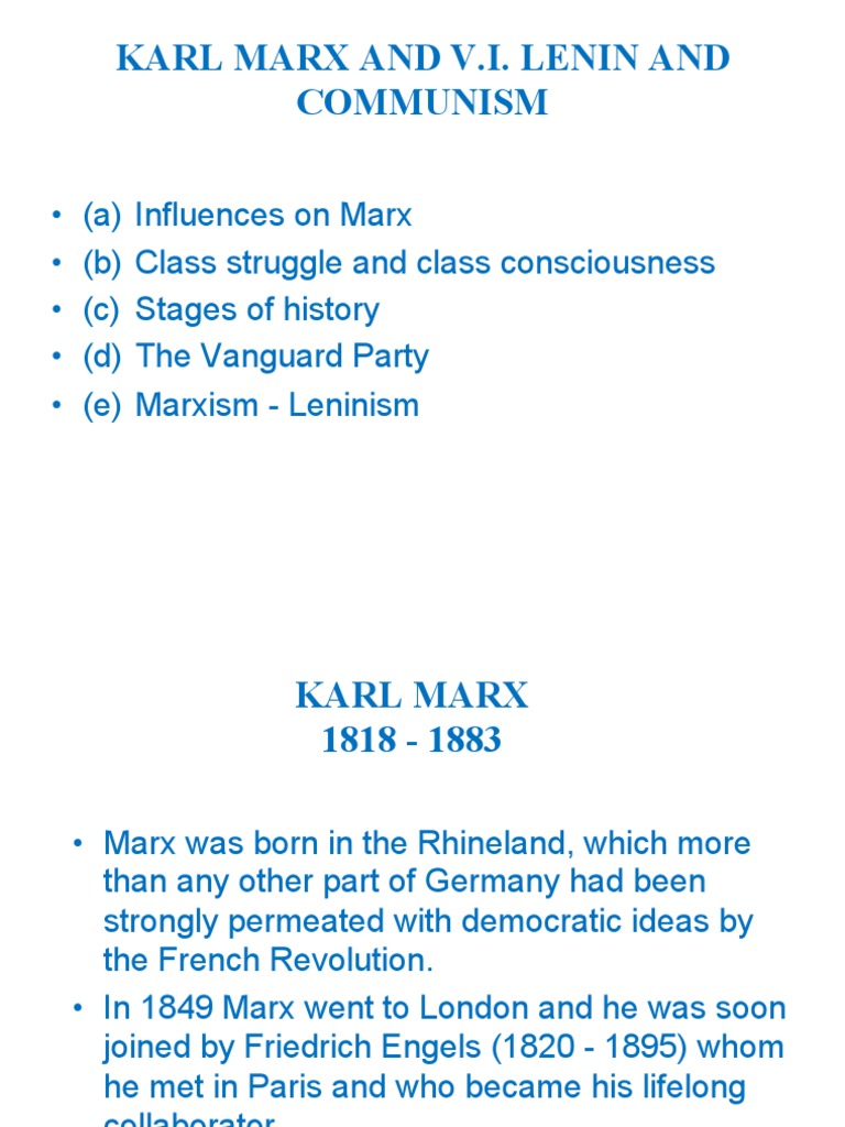 Karl Marx and V.I. Lenin and Communism | PDF | Karl Marx | Communism