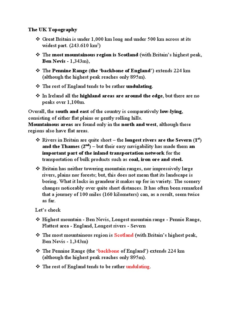 The UK Topography: Scotland Backbone Undulating | Download Free PDF ...