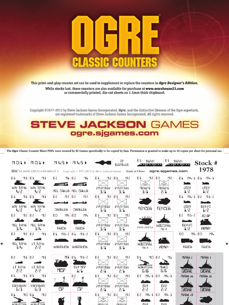 Ogre Classic Counters | PDF | Role Playing Games | Gaming