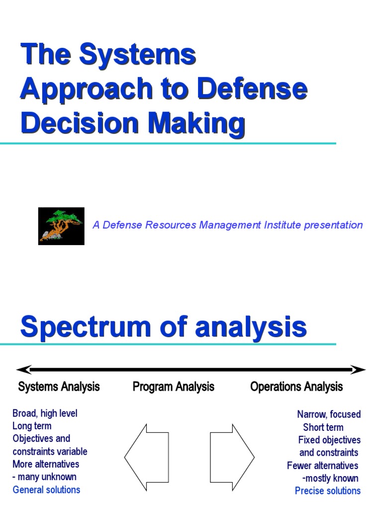 The Systems Approach To Defense Decision Making | PDF | System ...
