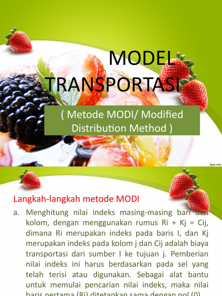 Metode MODI dalam Model Transportasi | PDF