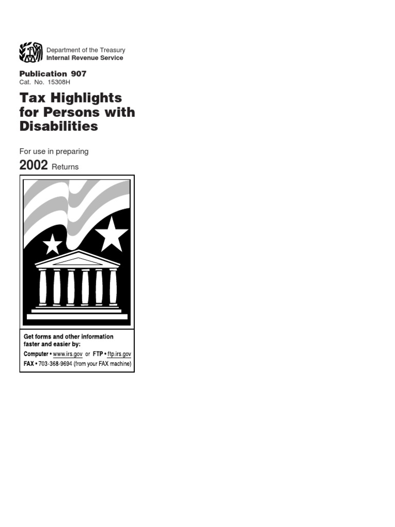 Tax Highlights for Disabilities 2002 | PDF | Irs Tax Forms | Earned ...