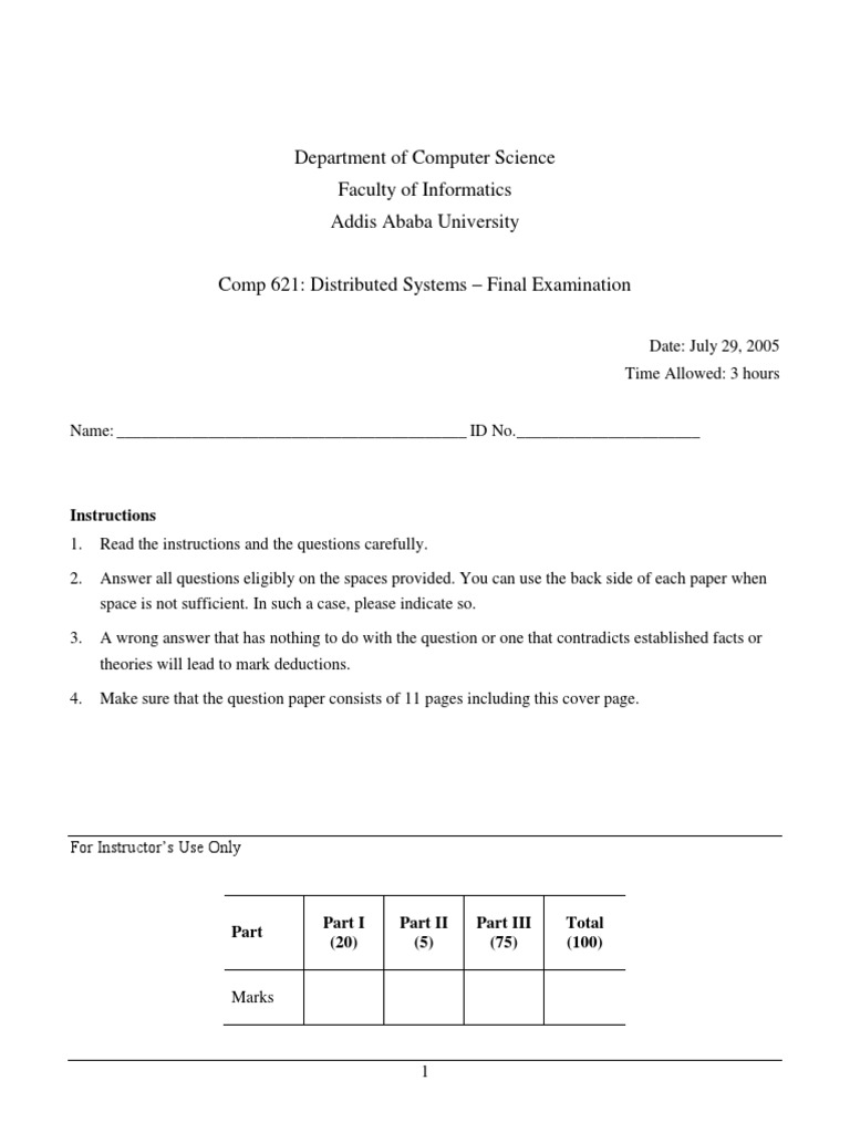 Distributed Systems Exam | PDF | Distributed Computing | Replication (Computing)