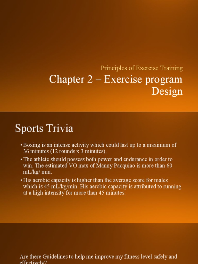 Chapter 2 - Exercise Program Design: Principles of Exercise Training ...