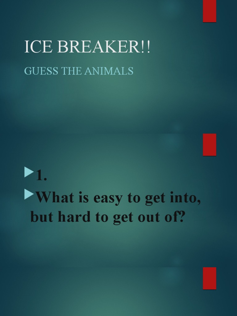Ice Breaker!!: Guess The Animals | PDF