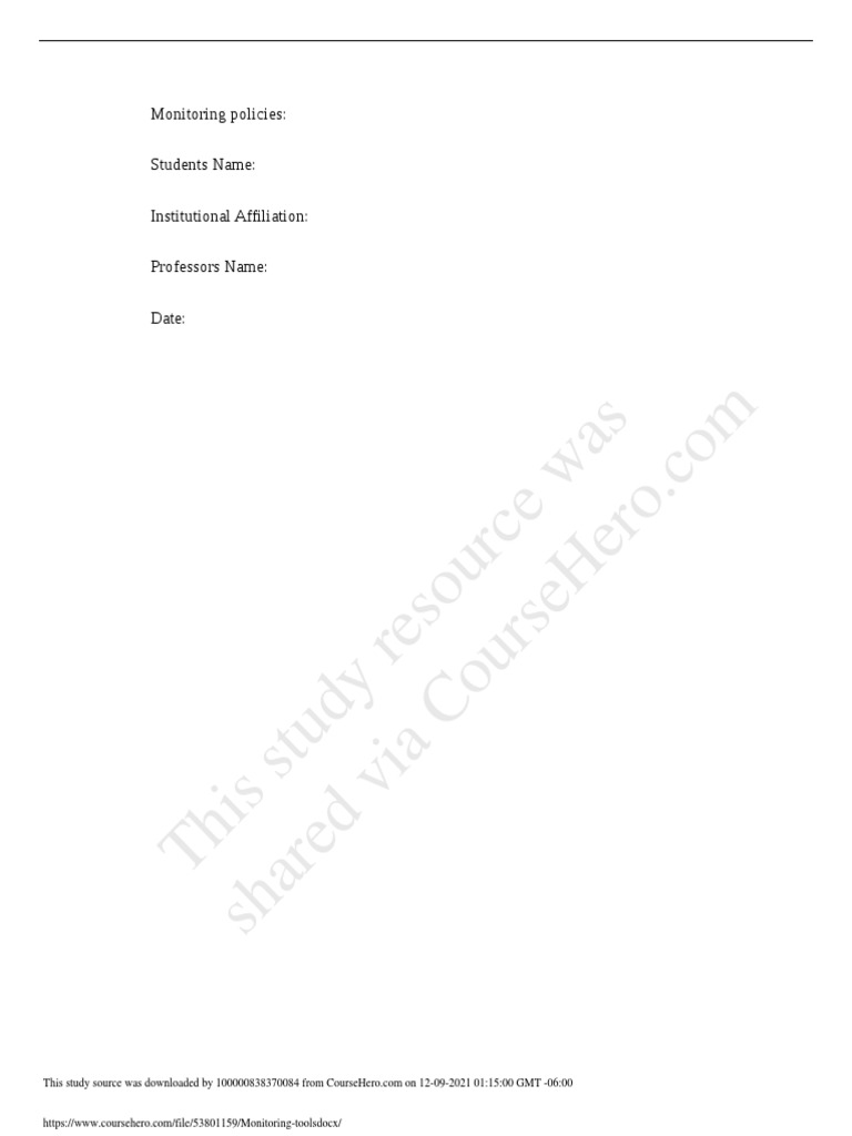 This Study Resource Was: Monitoring Policies: Students Name ...
