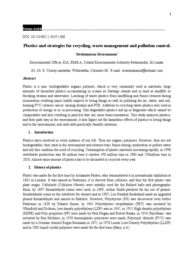 Plastics and Strategies For Recycling | PDF | Polyurethane | Plastic