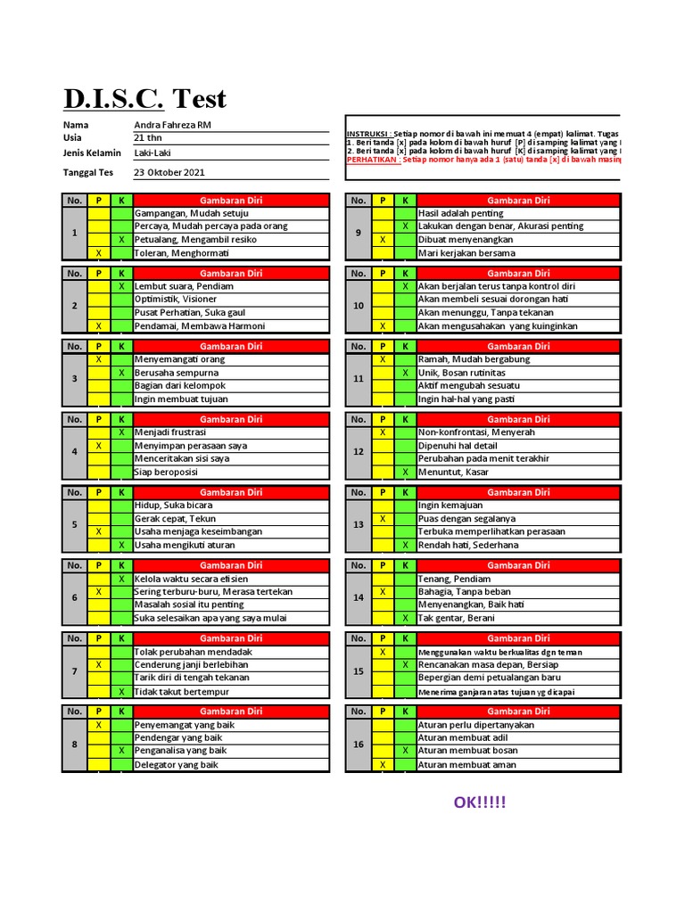 DISC IML Excel | PDF