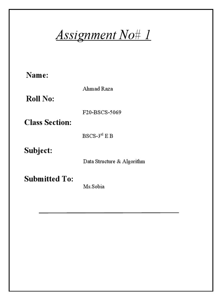 Assignment No 1..... DSA | PDF | Array Data Structure | Namespace