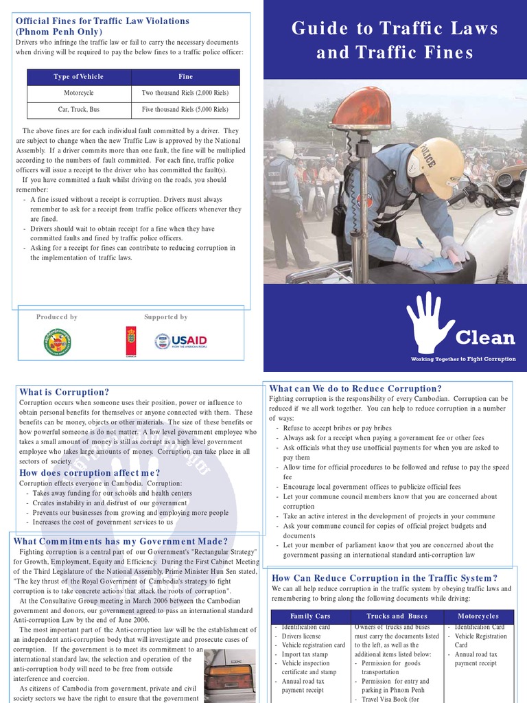 Traffic Brochure ENGLISH | PDF | Corruption | Cambodia