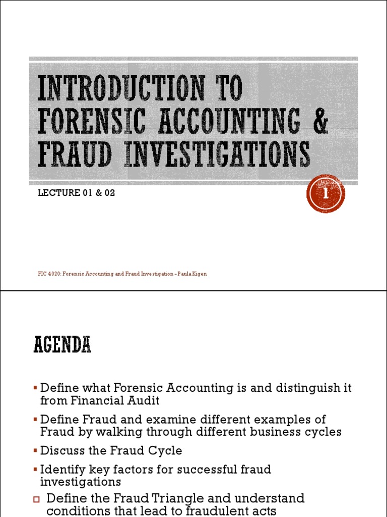 An Introduction to Forensic Accounting, Fraud Investigation, and the ...