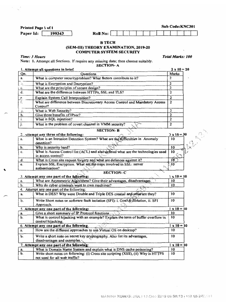 Computer System Security Knc 301 Pdf