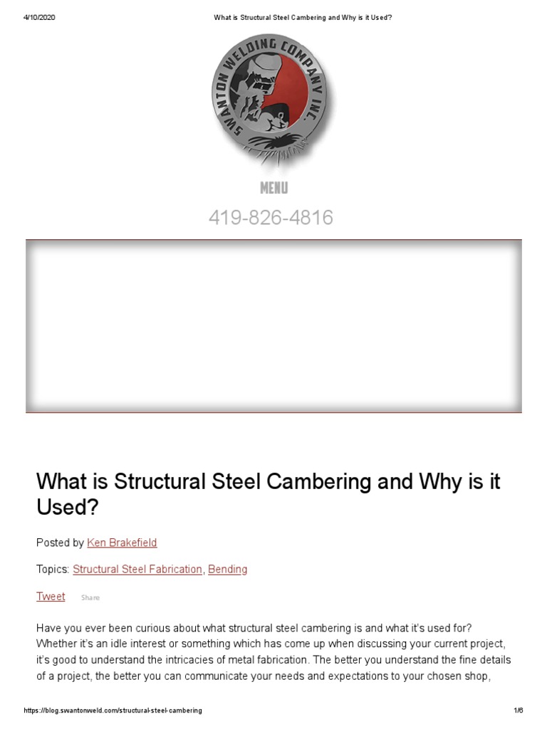 What Is Structural Steel Cambering and Why Is It Used | PDF ...