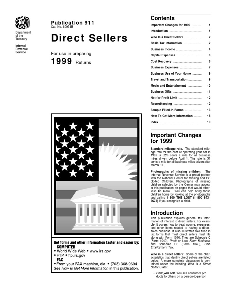 US Internal Revenue Service: p911 - 1999 | PDF | Withholding Tax | Cost ...