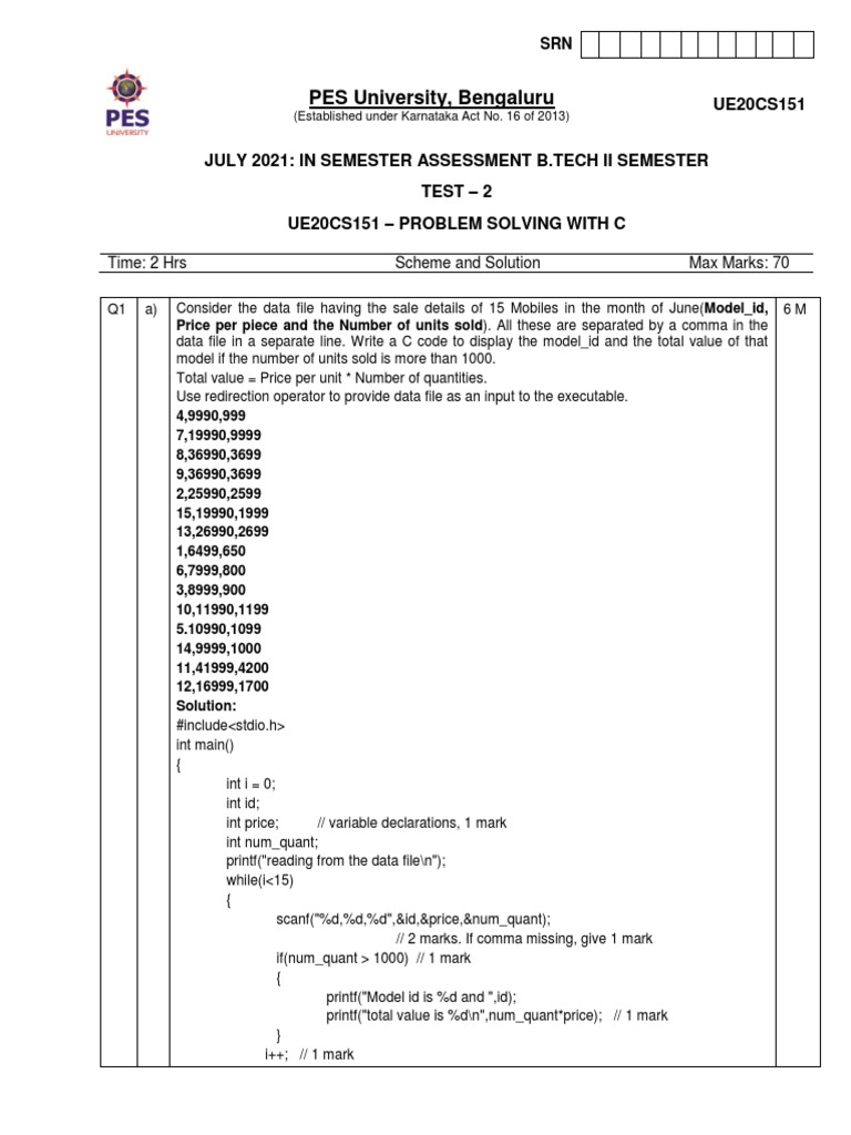 CS151 Sem2 ISA2Afternoon Solns | PDF | Software Development | Computer ...