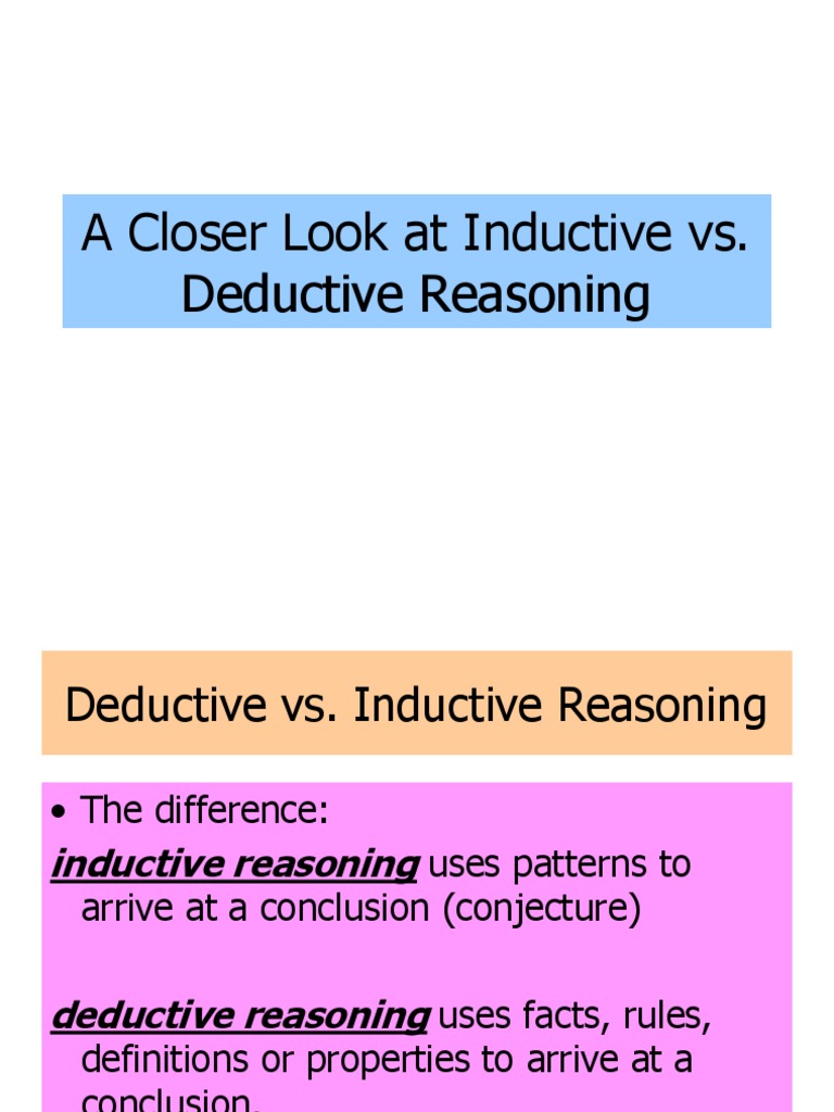 Inductive Vs Deductive | PDF