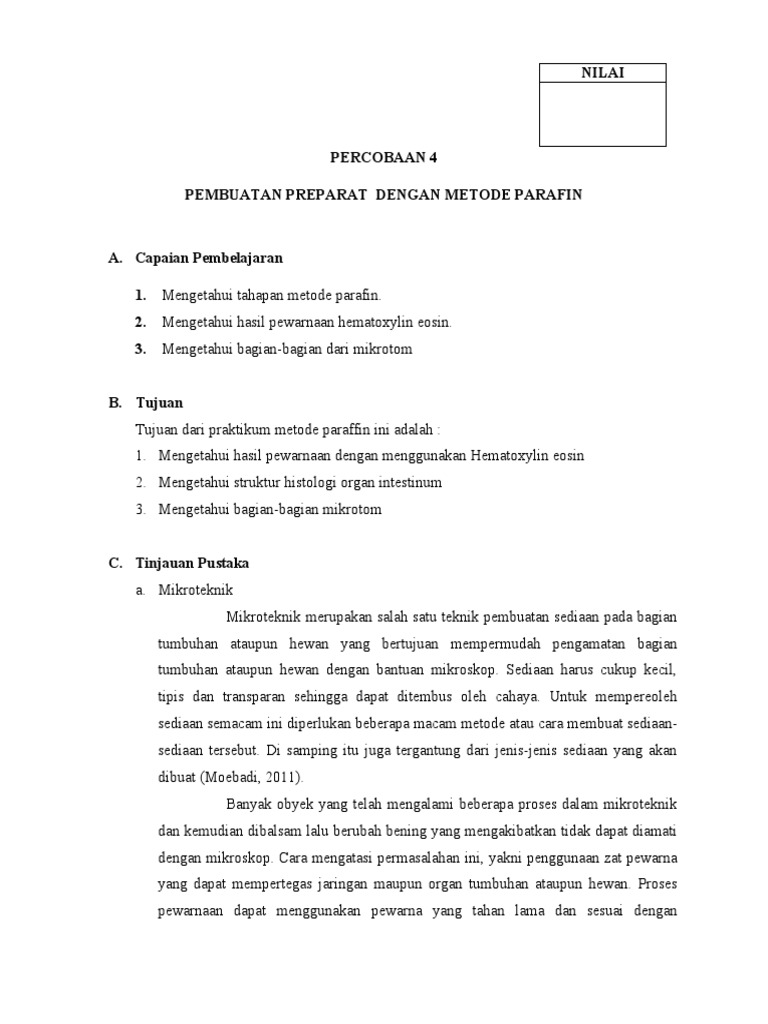 Metode Parafin - Ivana Meyda Lestari - 1900017042 | PDF