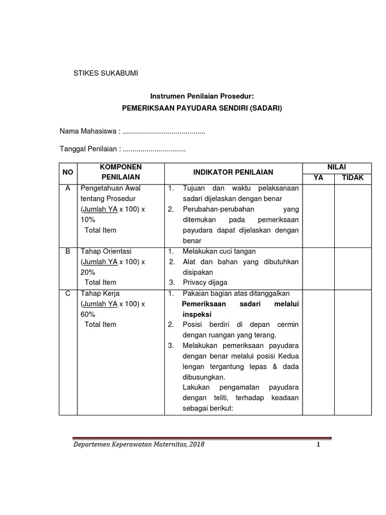 Instrumen Sadari | PDF