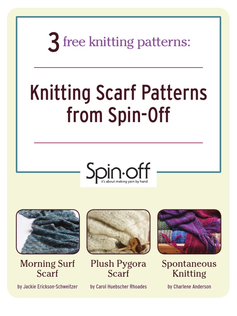 3 Free Scarf Knitting Patterns | PDF | Knitting | Crochet