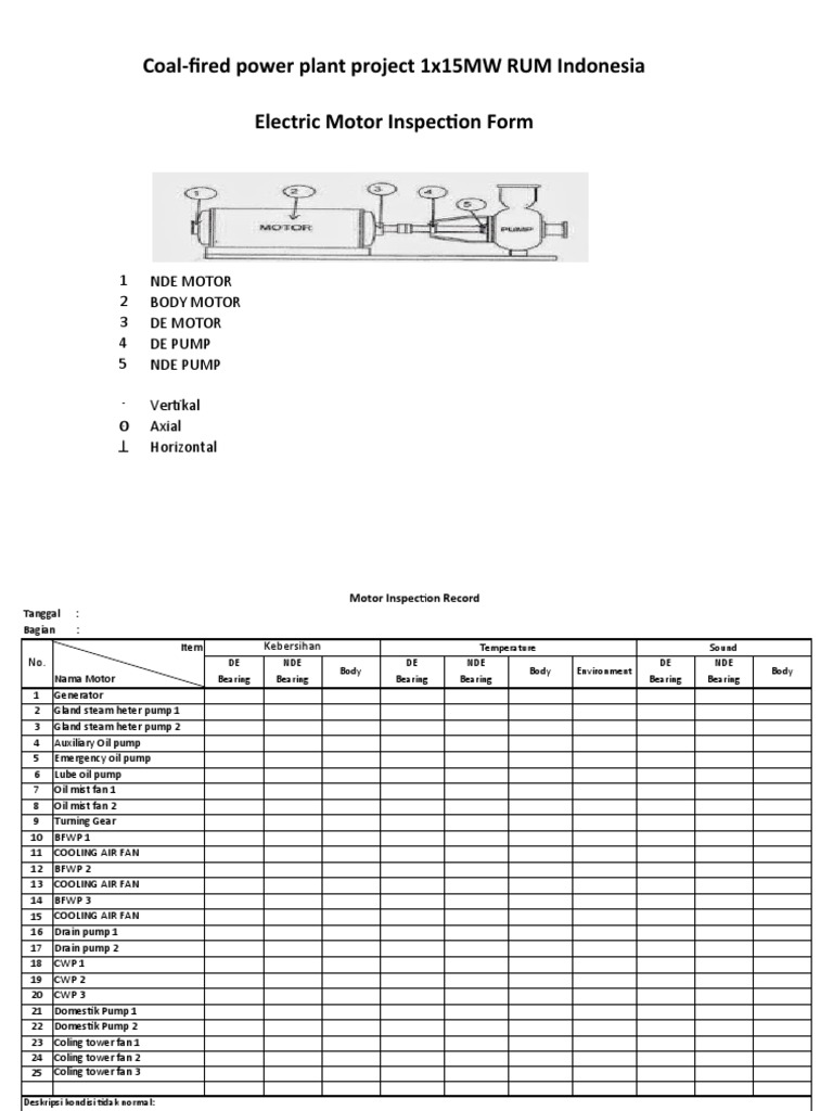 Cek List Motor | PDF | Machines | Mechanical Engineering