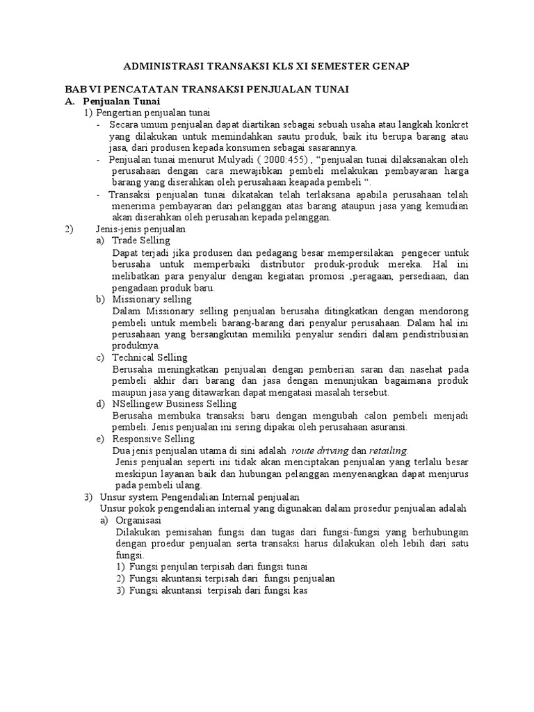 Makalah Administrasi Transaksi Su Ling XI BDP 2 | PDF