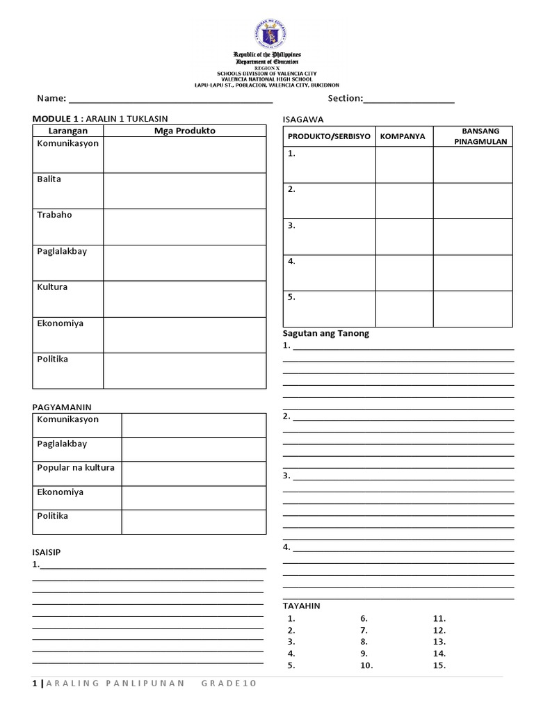 Q2 Answer Sheet AP | PDF