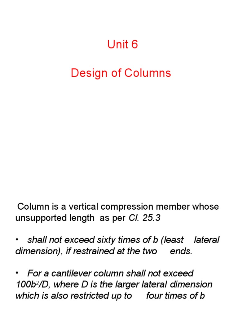 Column Design and Reinforcement Guidelines | PDF | Buckling | Bending