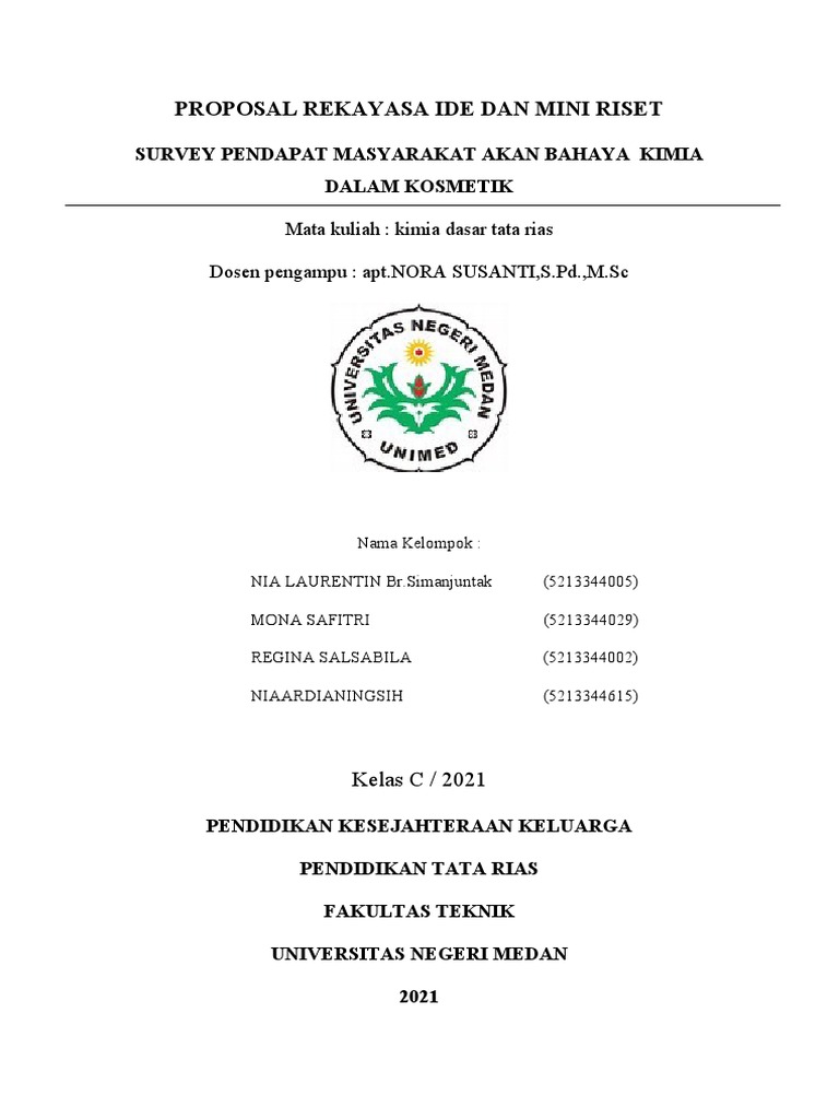 PROPOSAL REKAYASA IDE DAN MINI RISET Kimia Dasar | PDF
