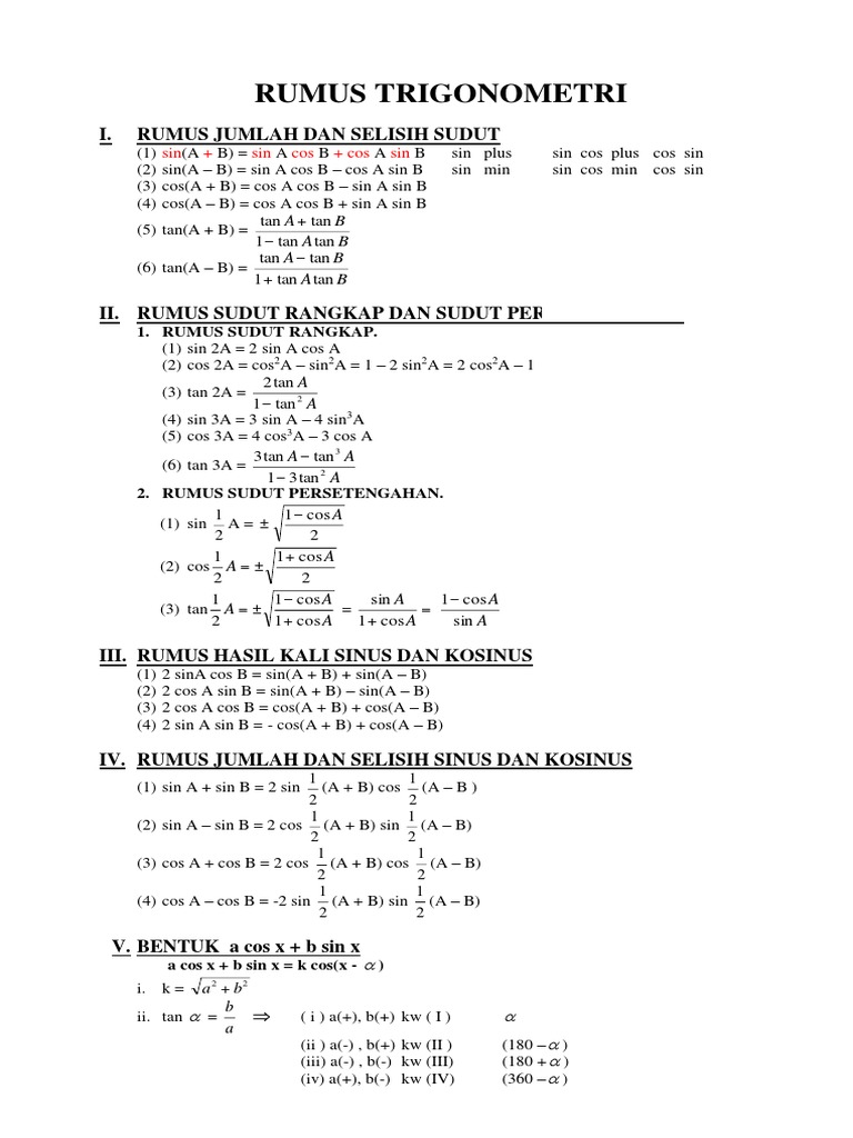Rumus Trigonometri | PDF