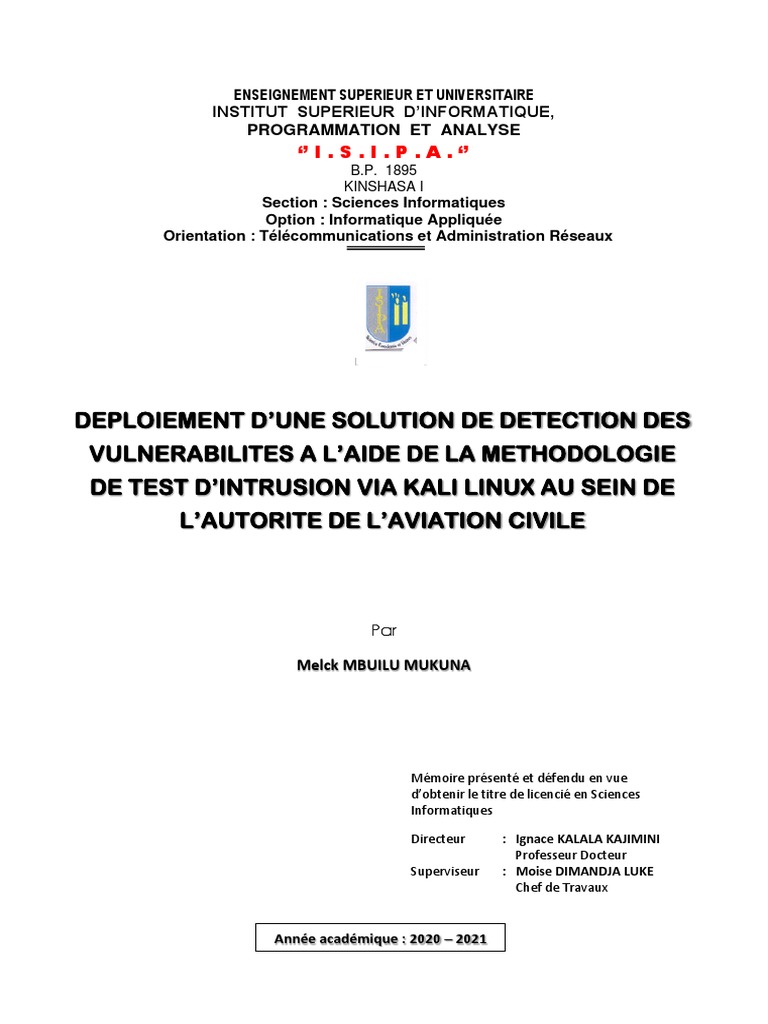 Page de Garde Memoire | PDF