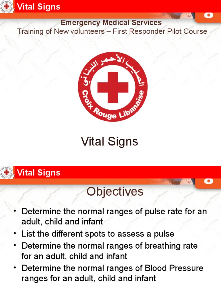 Vital SIgns - First Responder - August 2013 - v2.3 | PDF | Blood ...
