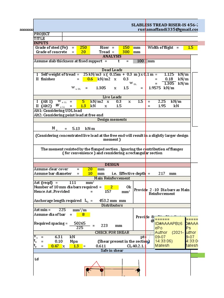 Staircase Design 001 | PDF | Stairs | Structural Engineering