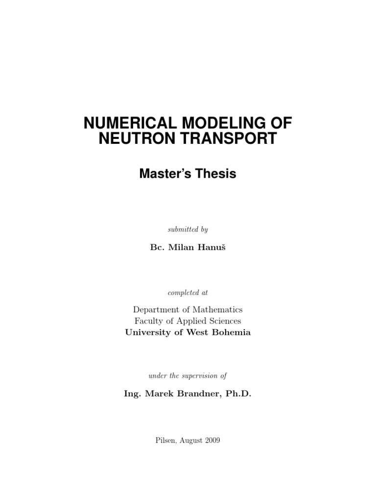 Numerical Modeling of Neutron Transport | PDF | Nuclear Fuel | Nuclear ...