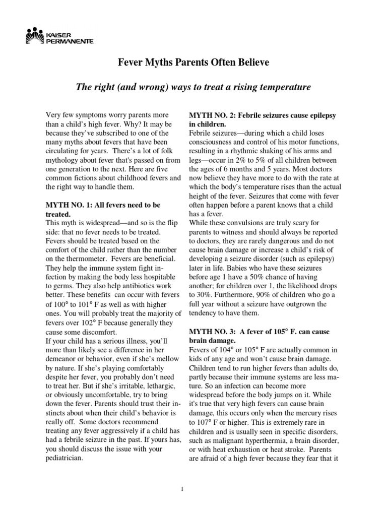 Debunking Common Fever Myths: A Guide for Parents on Understanding and ...
