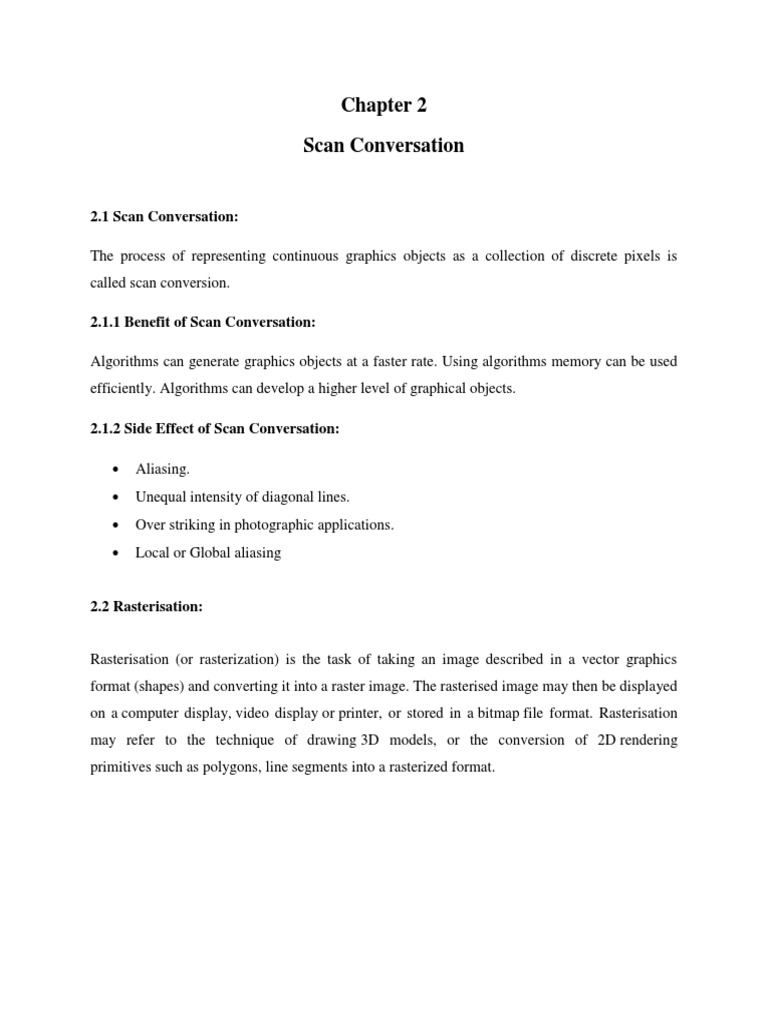 CG - Chapter - 2 - Scan Conversation | PDF | Algorithms | Computer Science