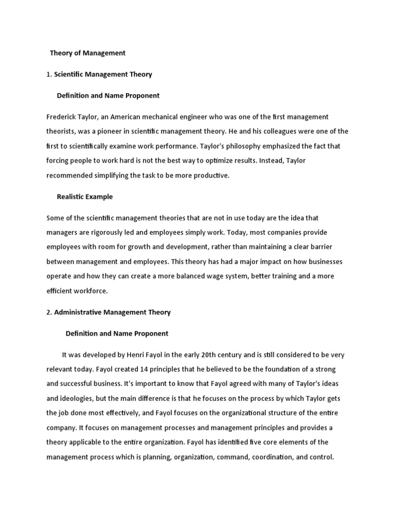 Theory of Management | PDF | Leadership | System