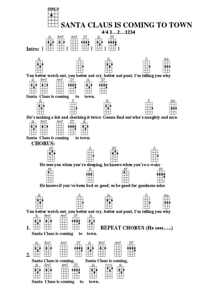 Santa Claus is Coming to Town Lyrics | PDF