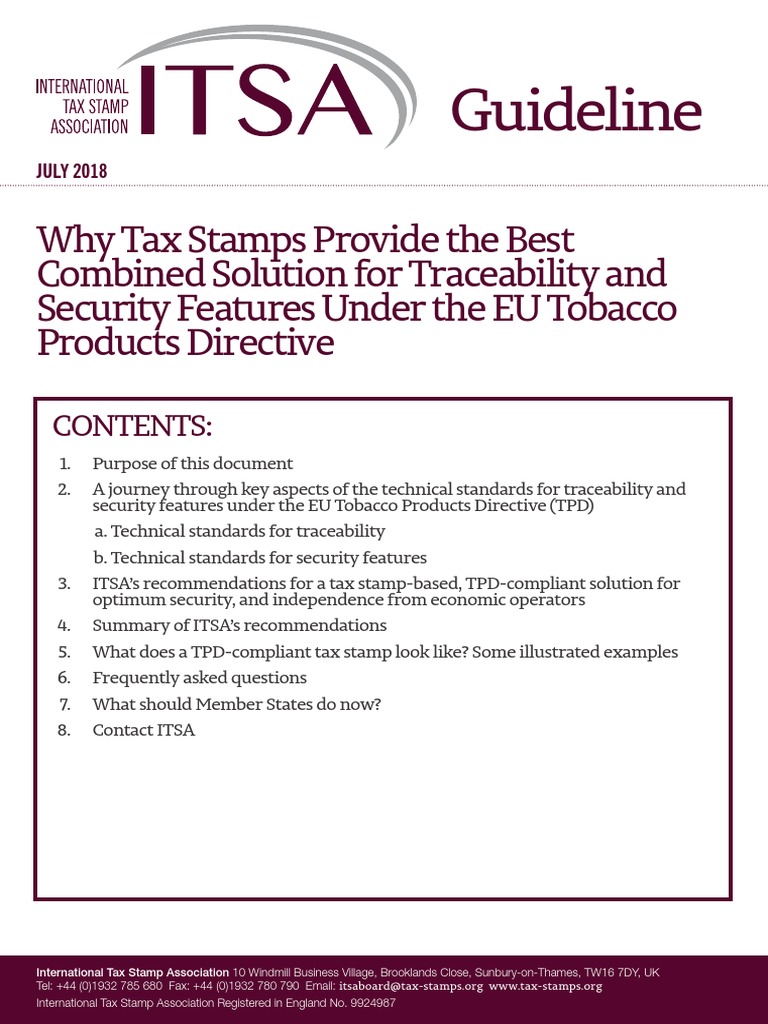 Tax Stamps for EU Tobacco Compliance | PDF | Authentication | Packaging ...