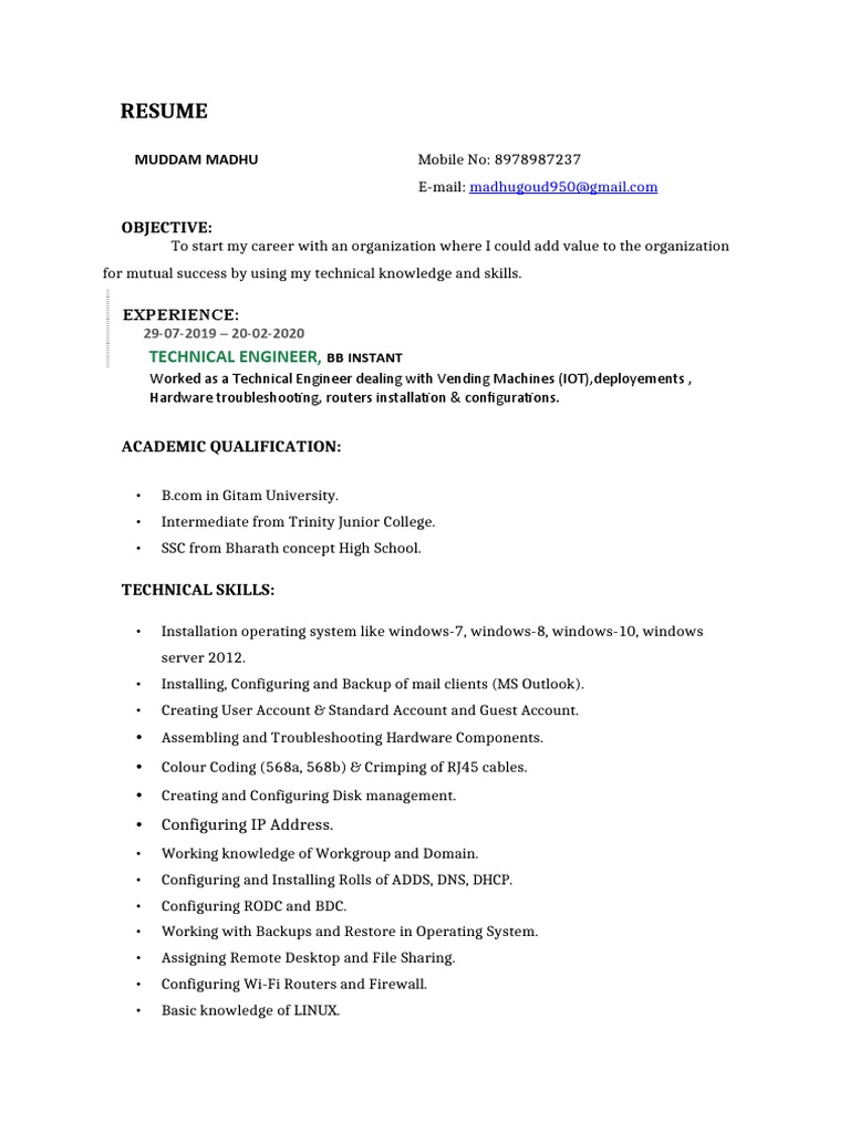 Madhu Resume | PDF