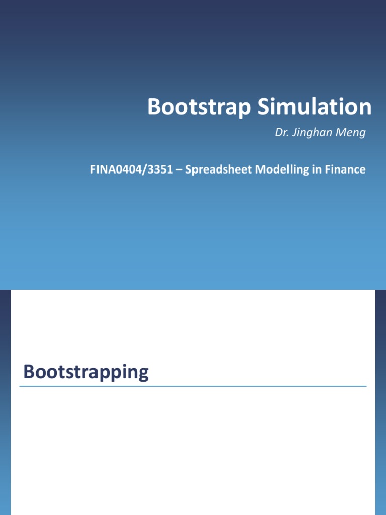 Lecture7 Bootstrap Simulation Pdf Pdf Bootstrapping Statistics Errors And Residuals 6529