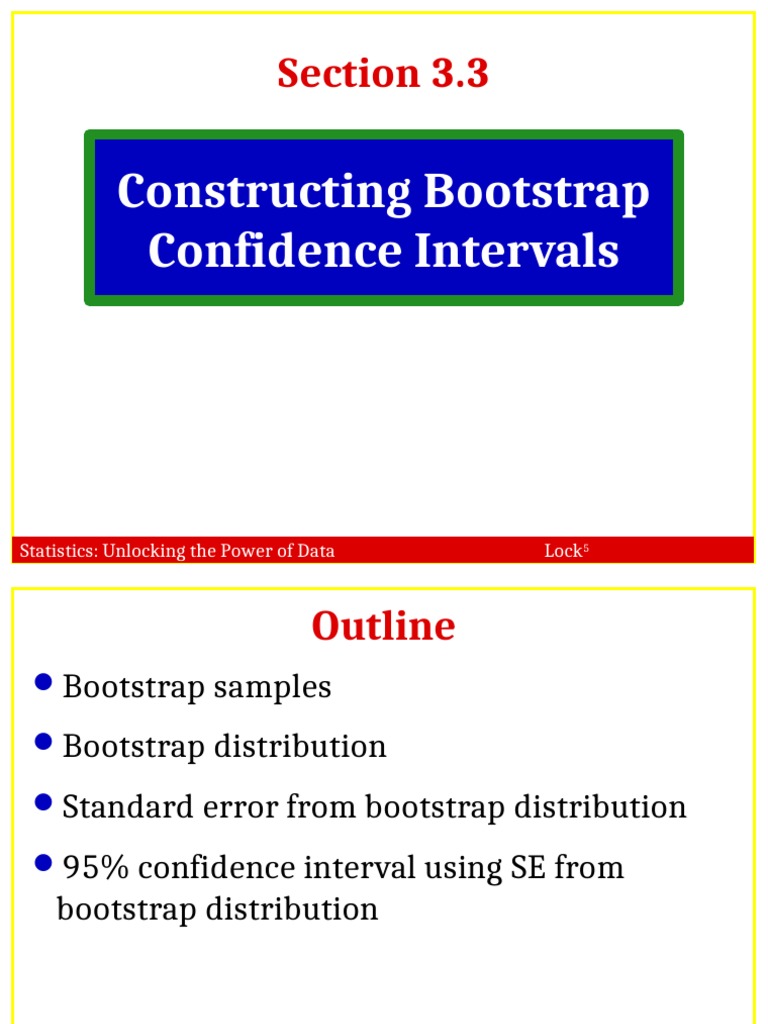 Constructing Bootstrap Confidence Intervals: Section 3.3 | PDF ...