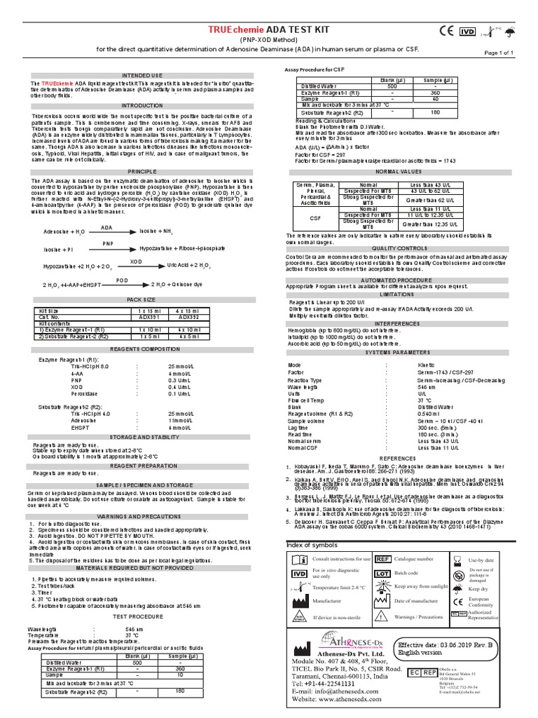 Truechemie: Ada Test Kit | PDF | Hydrogen Peroxide | Medical Specialties