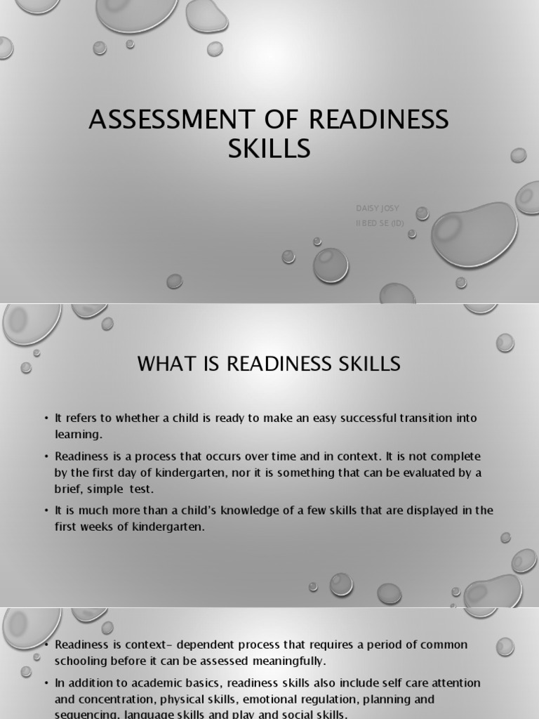 Assessment of Readiness Skills | PDF | Reading Comprehension | Mental ...