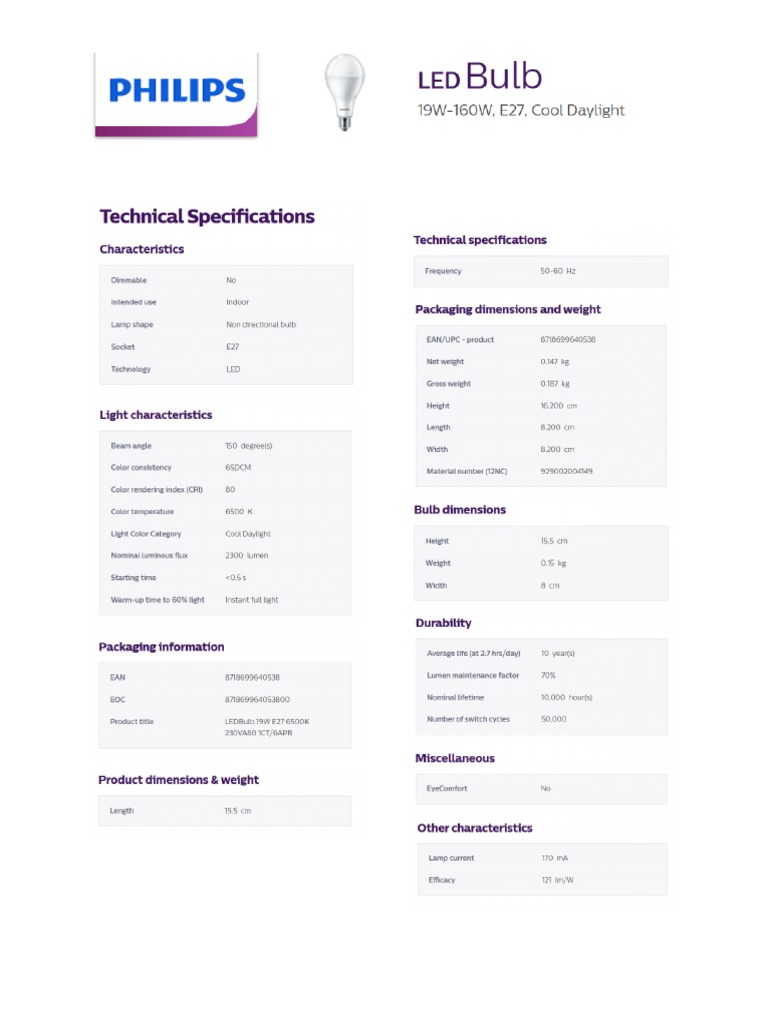 Brosur Lampu 19W Philips | PDF