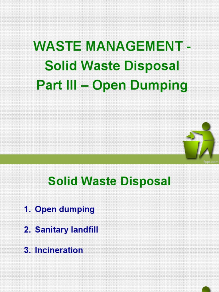 Open Dumping in Solid Waste Management | PDF